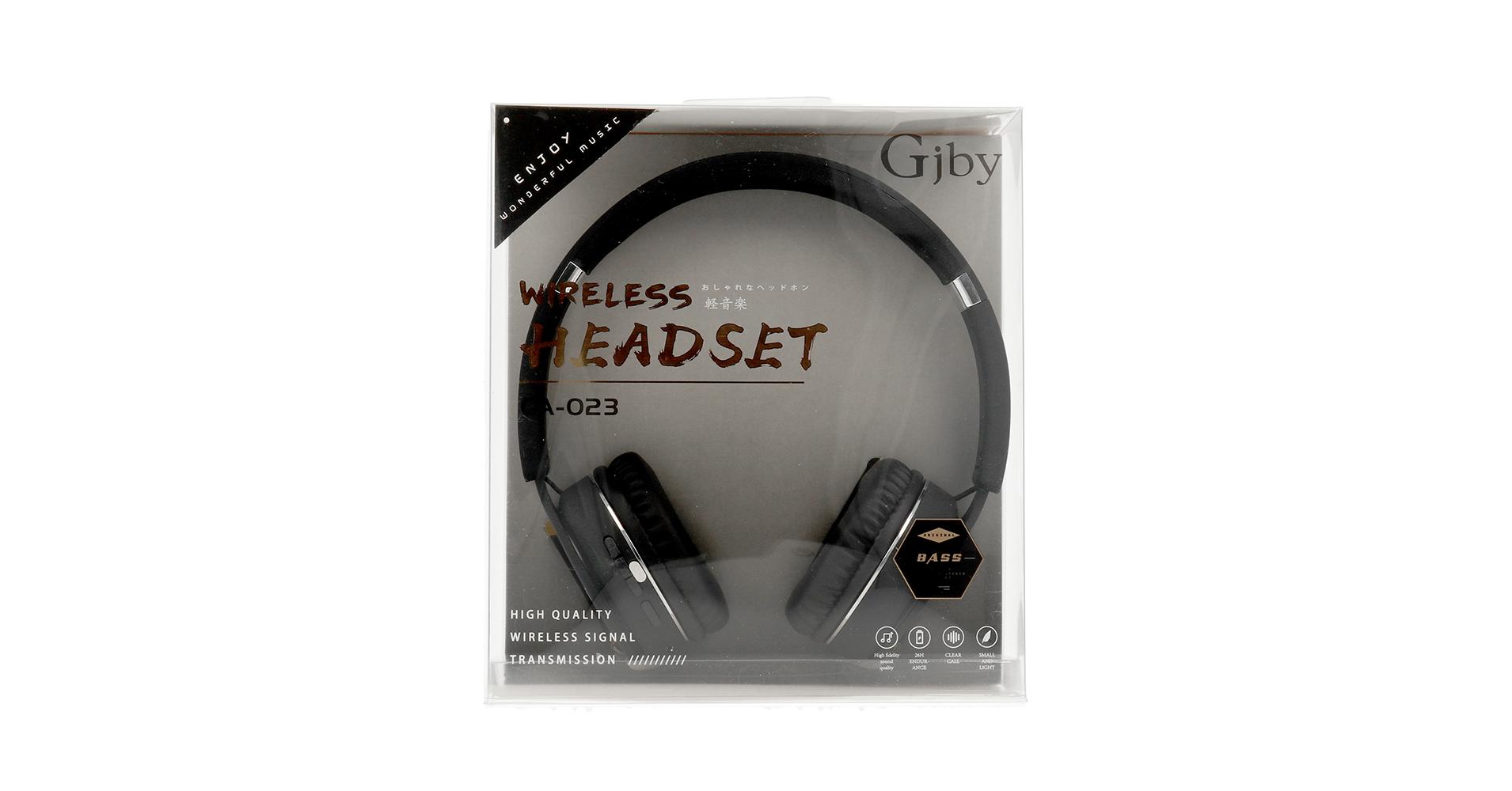 Bluetooth headset, GJBY CA-023, sztereó fejhallgató mikrofonnal, fekete, bliszteres - Bluetooth